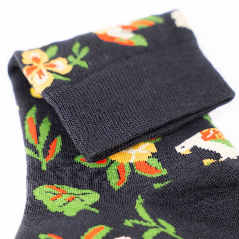 Men's Floral and Fauna Black Colorful Fun Dress Socks – Nimble Made