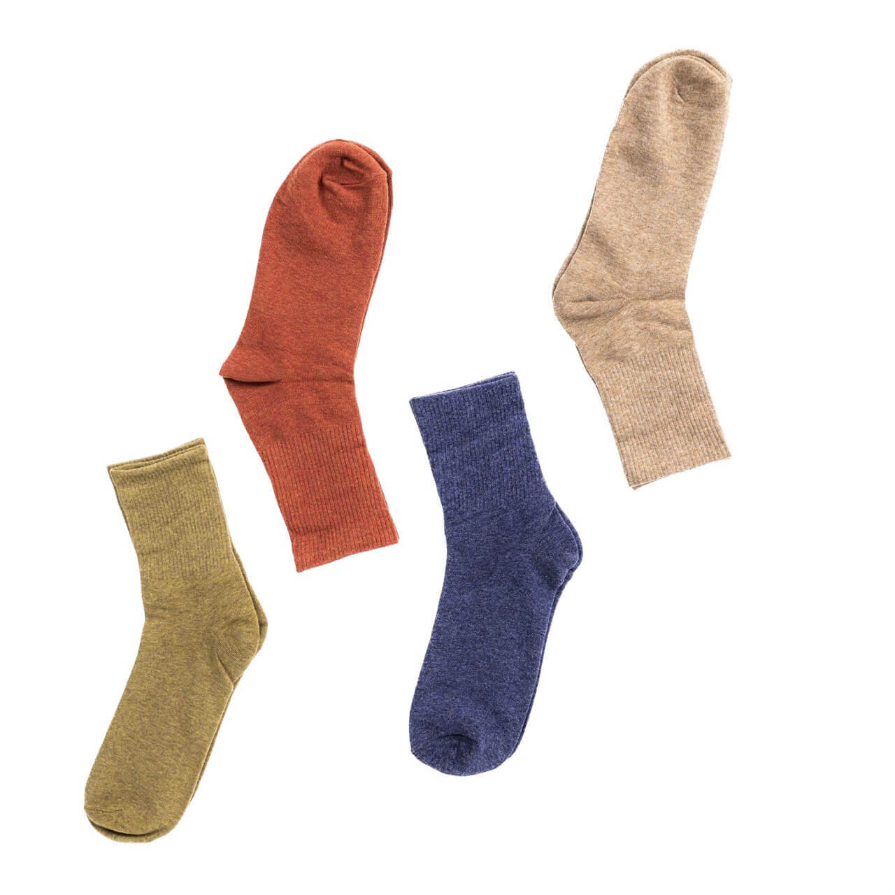Men's Solid Beige Ribbed Casual Crew Socks – Nimble Made