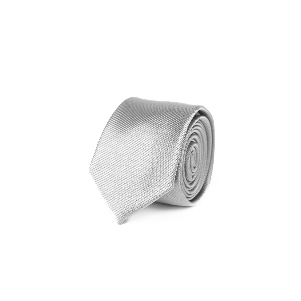 Solid Silver Light Grey Tie| Men's Skinny Slim Necktie - Nimble Made