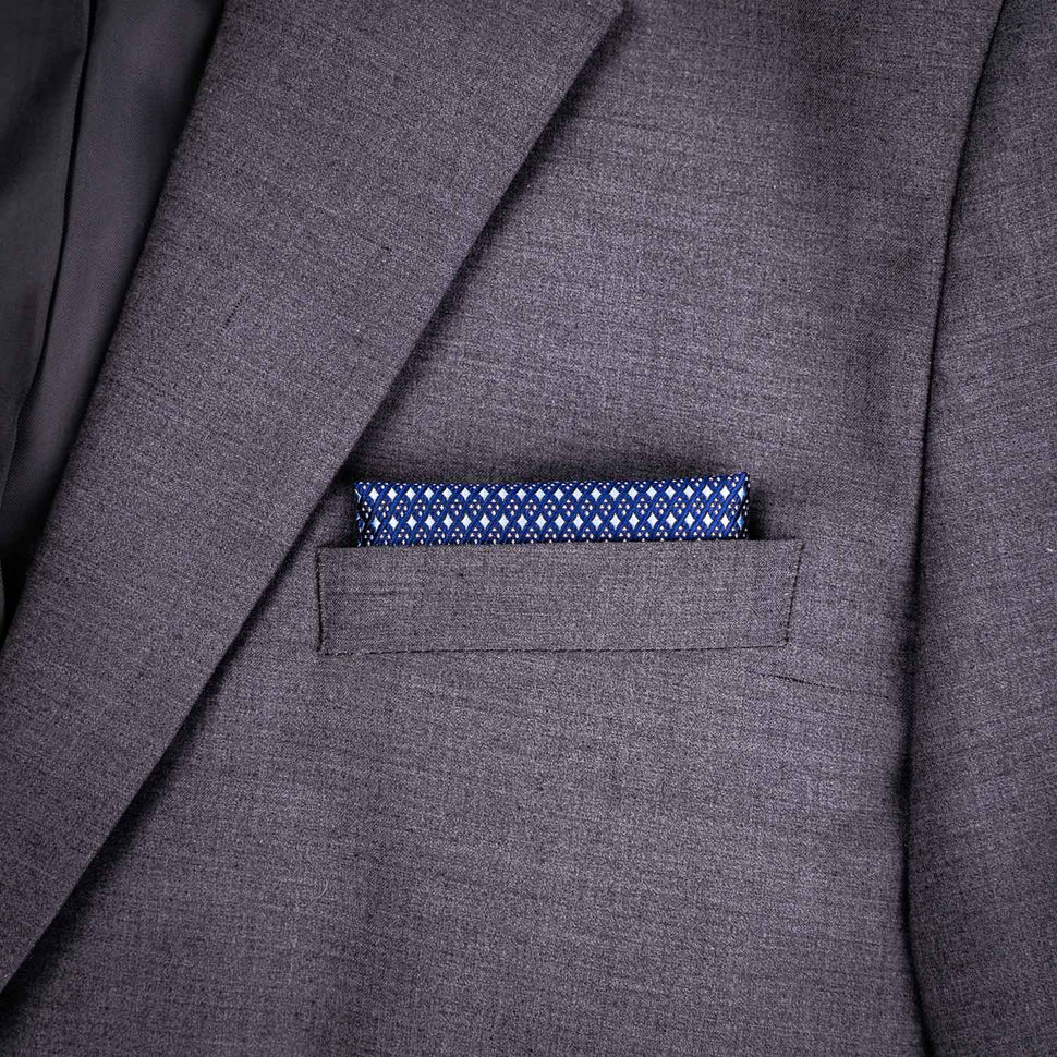 Navy Blue Suit Pocket Square | Men’s Patterned Handkerchief – Nimble Made
