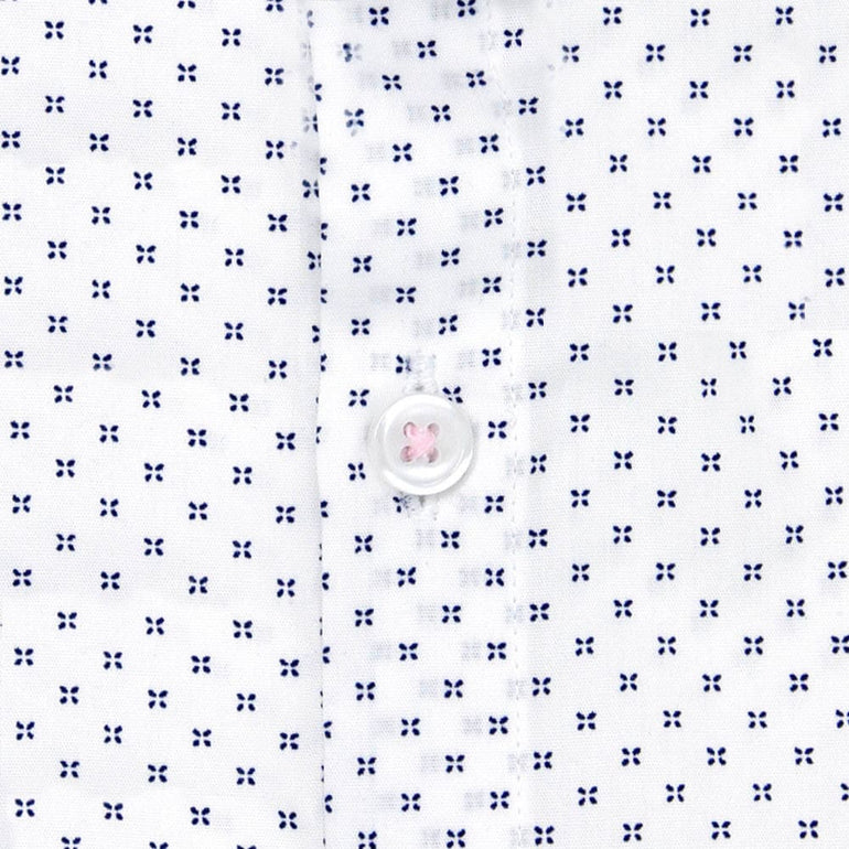 Slim Fit White Dress Shirt with Pattern | Shop Collared Button Down ...