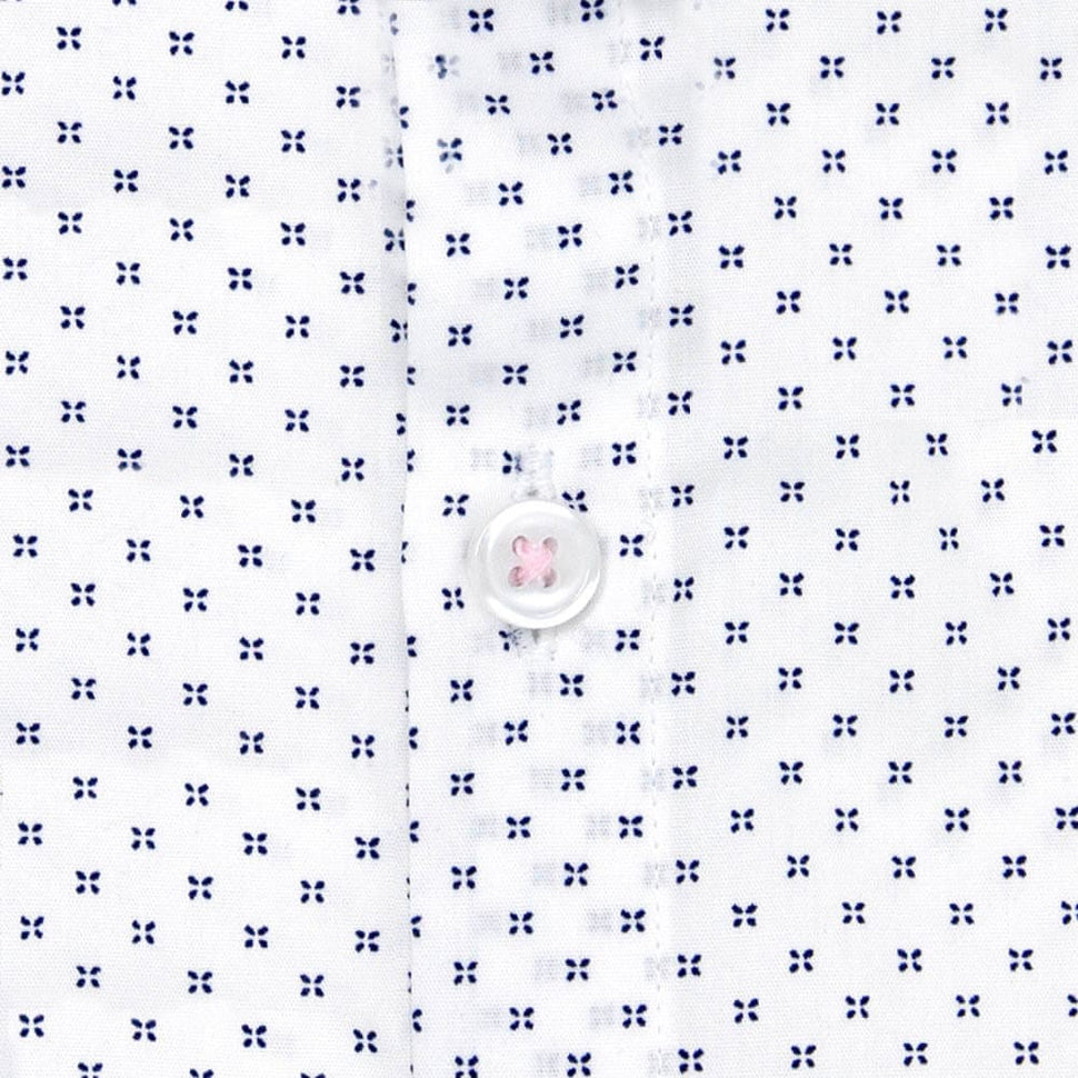 Slim Fit White Dress Shirt with Pattern | Shop Collared Button Down ...